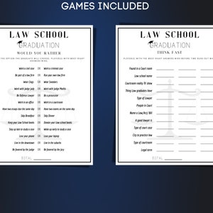 Modern Law School Graduation Games Bundle for Fun Party - Lawyer ...