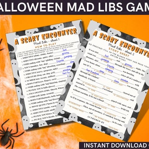 Halloween Mad Libs Game Printable for Fun Activity With Kids, Teens and ...