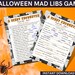 Halloween Mad Libs Game Printable for Fun Activity With Kids, Teens and ...