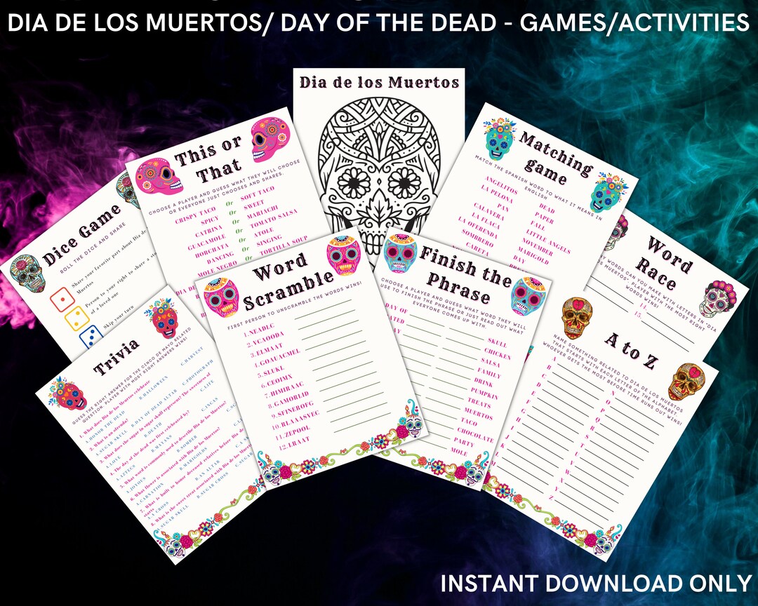 Day of the Dead/ Dia De Los Muertos Games Bundle for a Fun Activity ...