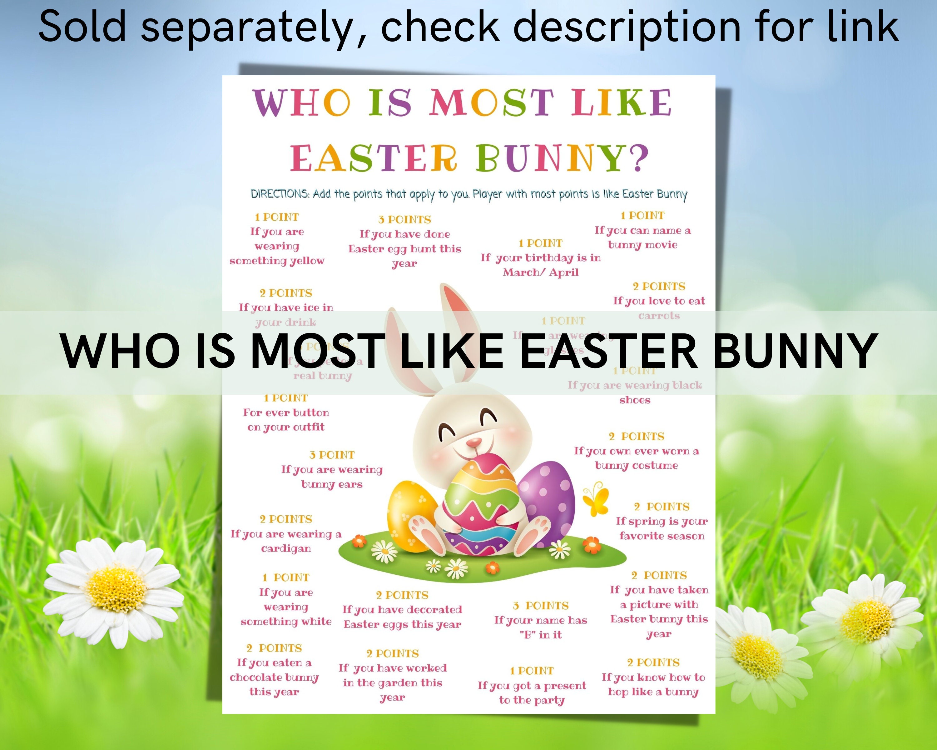 Easter Picture Scavenger Hunt Game Printable for Fun Activity With ...