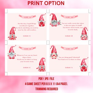 Gnome Valentine Kid's Scavenger/ Treasure Hunt Game for a Fun Activity ...