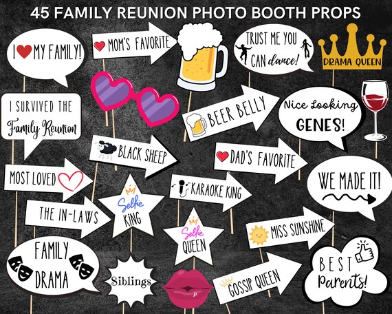 Family Reunion Party Photo Booth Props Printable for Fun - Etsy