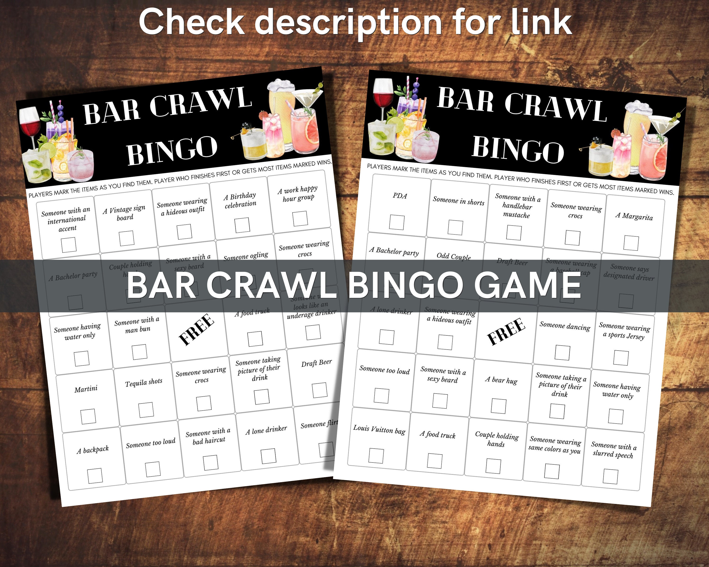 Adult Picture Challenge Game for Birthday Bar/ Pub Crawl - Etsy