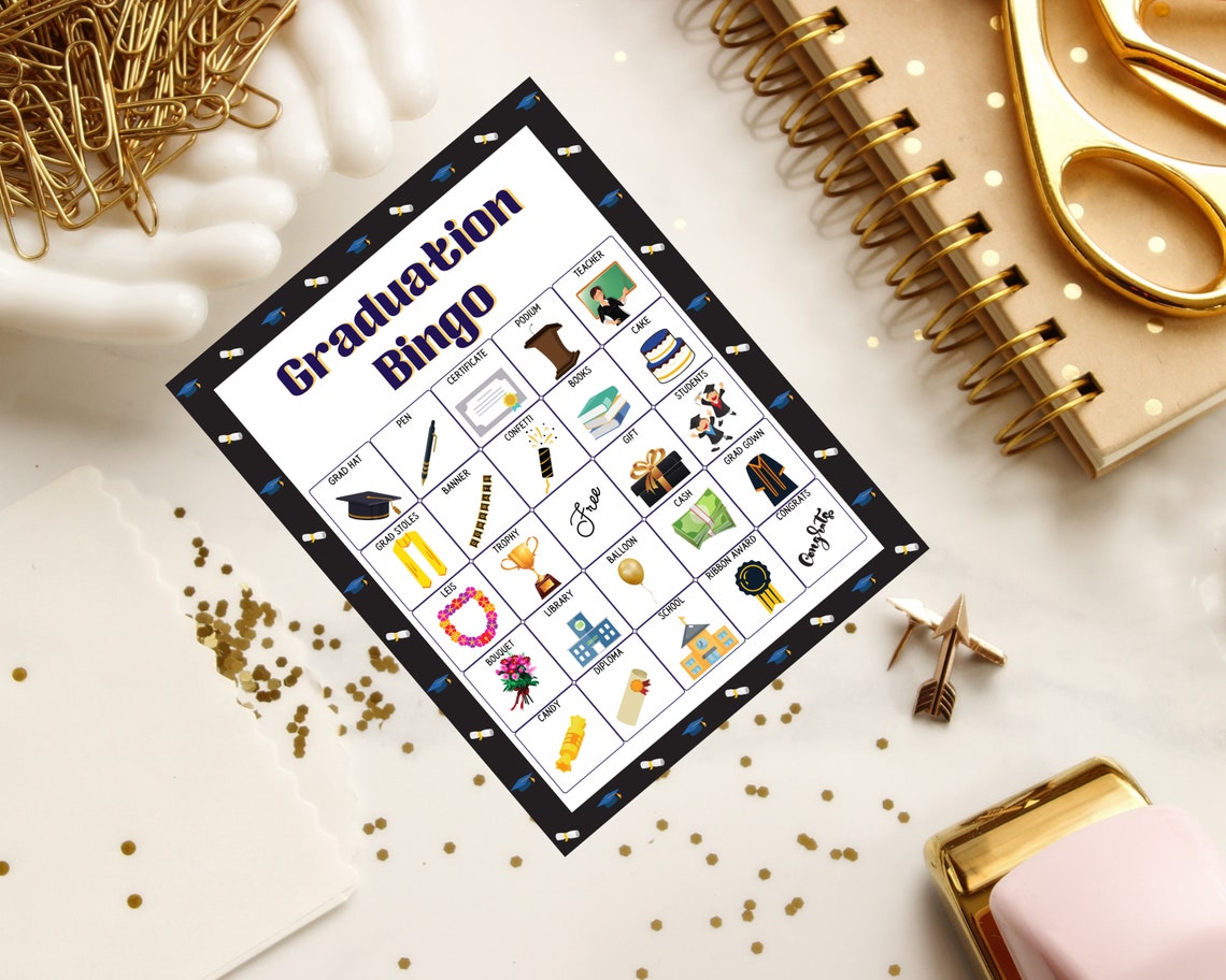 Graduation Party Bingo Game Sheets for Fun Activity With | Etsy