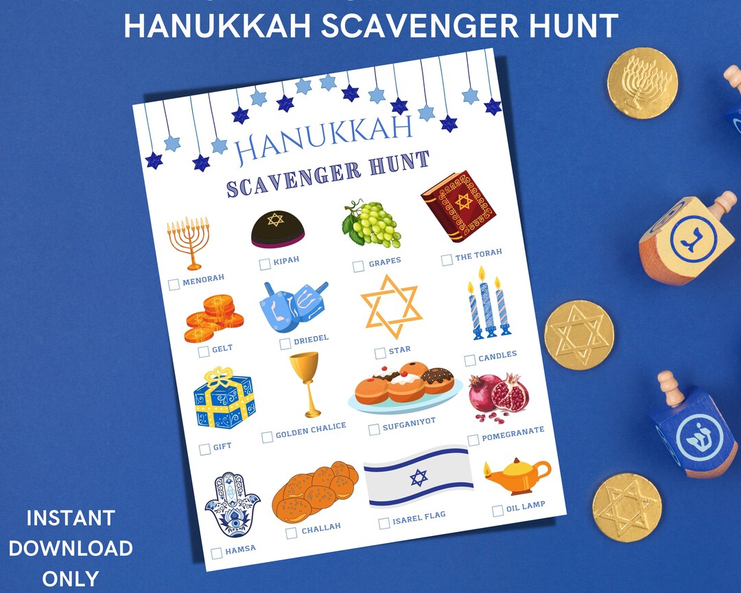 Hanukkah/ Chanukah Scavenger Hunt Game for Fun Family Activity Picture ...