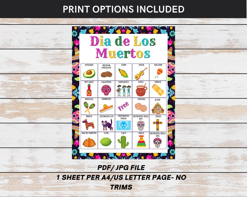 Day of the Dead/ Dia De Los Muertos Bingo Cards for a Fun Activity With ...
