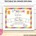 Rainbow 5th Grade Diploma/ Certificate Printable End of - Etsy