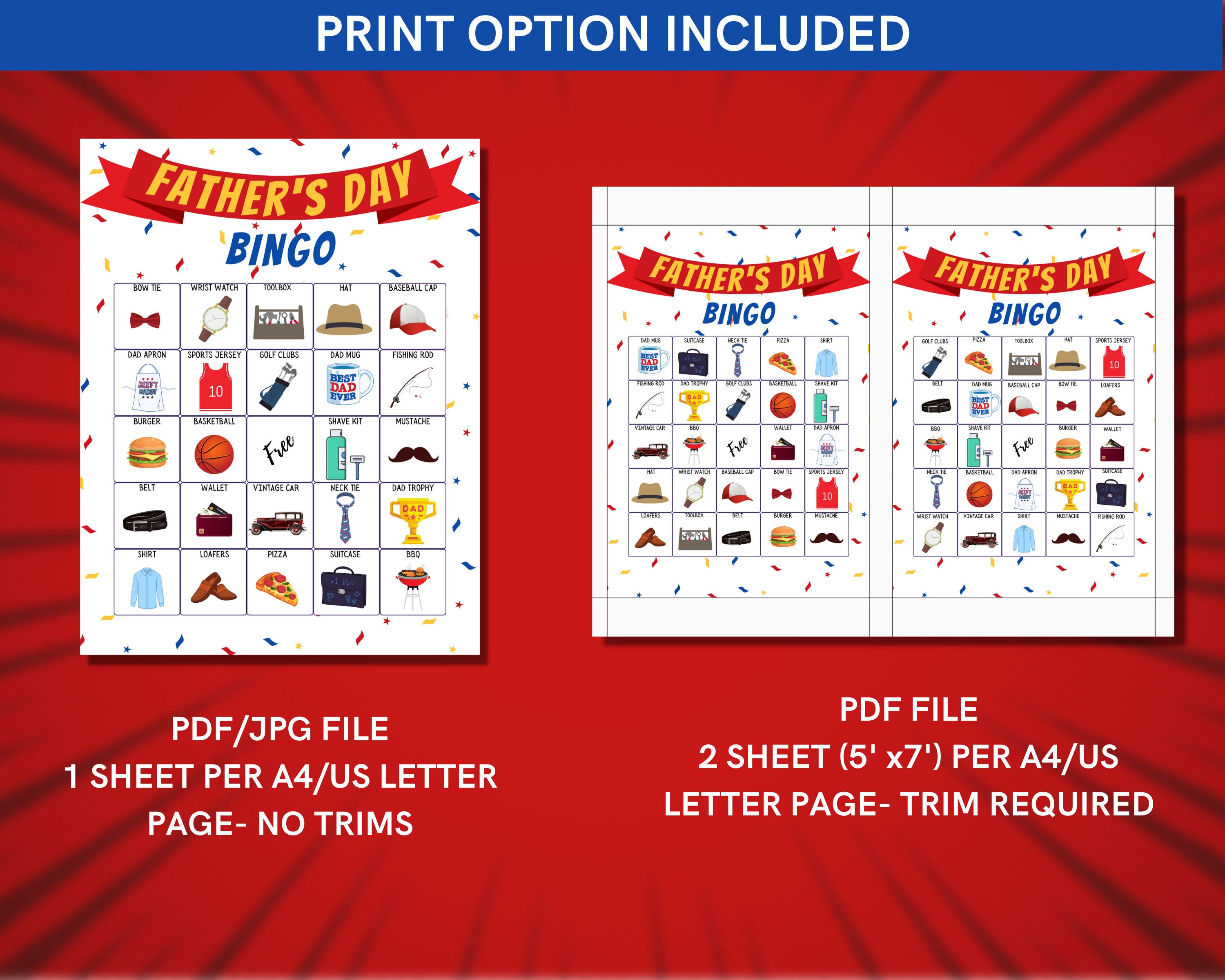 Father's Day Party Bingo Game Printable for Fun Activity - Etsy Canada