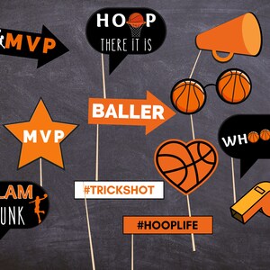 Basketball Party Photo Booth Props Printable for Fun Activity - Use for ...