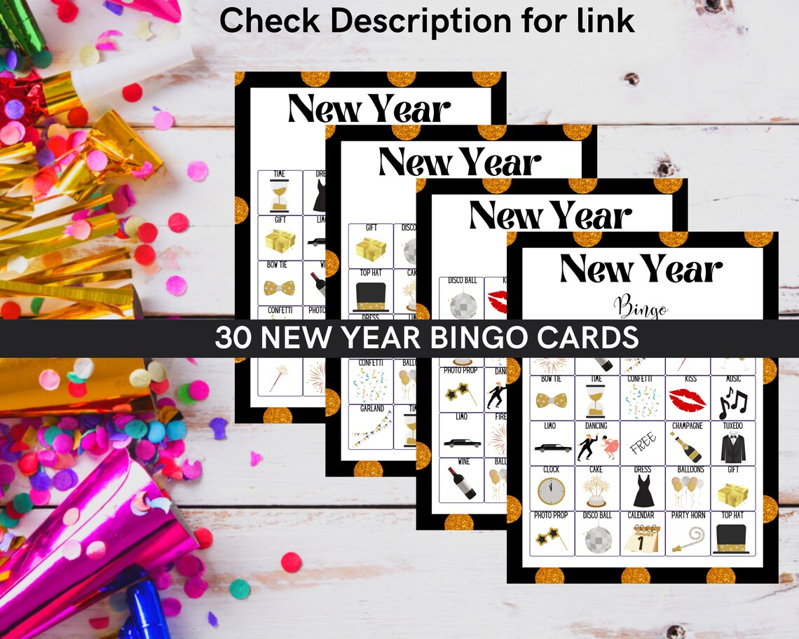 New Year Resolution Card for a Fun Holiday Party Game/ | Etsy