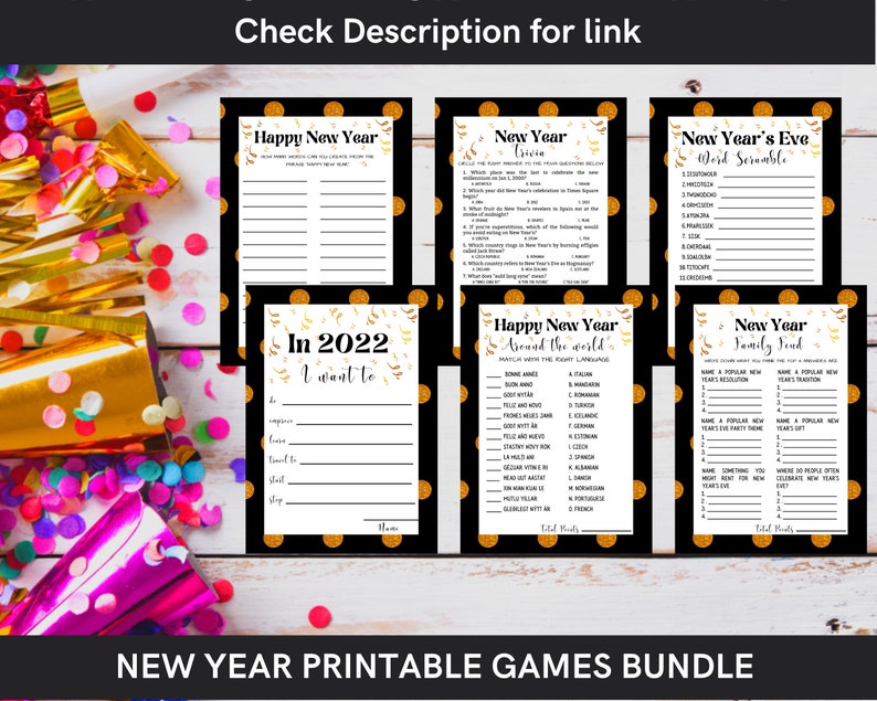 New Year Resolution Card for a Fun Holiday Party Game/ | Etsy