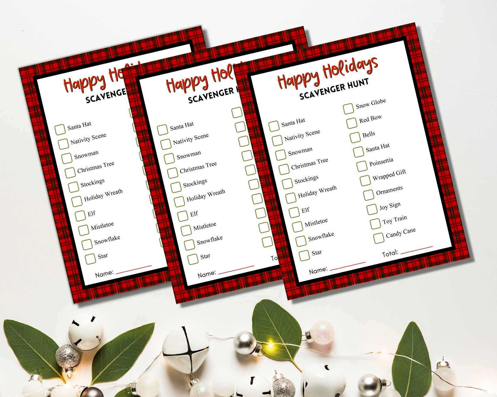 Editable Holiday Scavenger Hunt Game for Fun Christmas / - Etsy