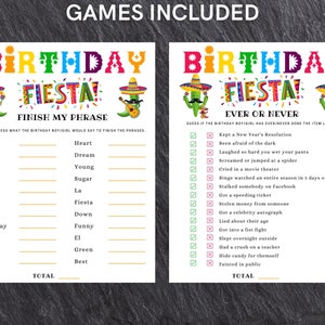 Birthday Fiesta Party Games Bundle Mexican/ Taco/ Nacho - Etsy