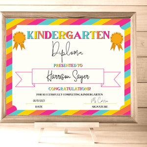 Rainbow Kindergarten Diploma/ Certificate Printable - End of Year ...