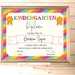 Rainbow Kindergarten Diploma/ Certificate Printable End of Year ...