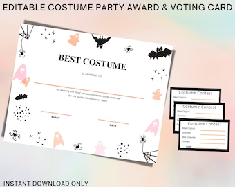 Downloadable Halloween Costume Contest Voting Cards Printable - Etsy
