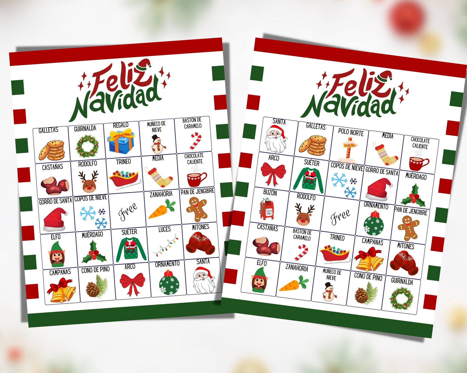 Feliz Navidad Bingo Game for Fun Holiday Activity With Family - Etsy