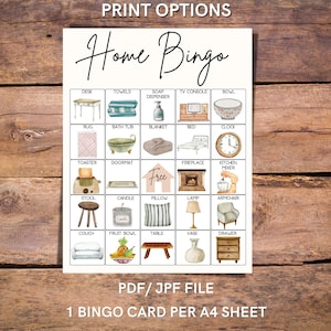 Home Bingo Game: Housewarming Party Activity (instant Download) - Etsy