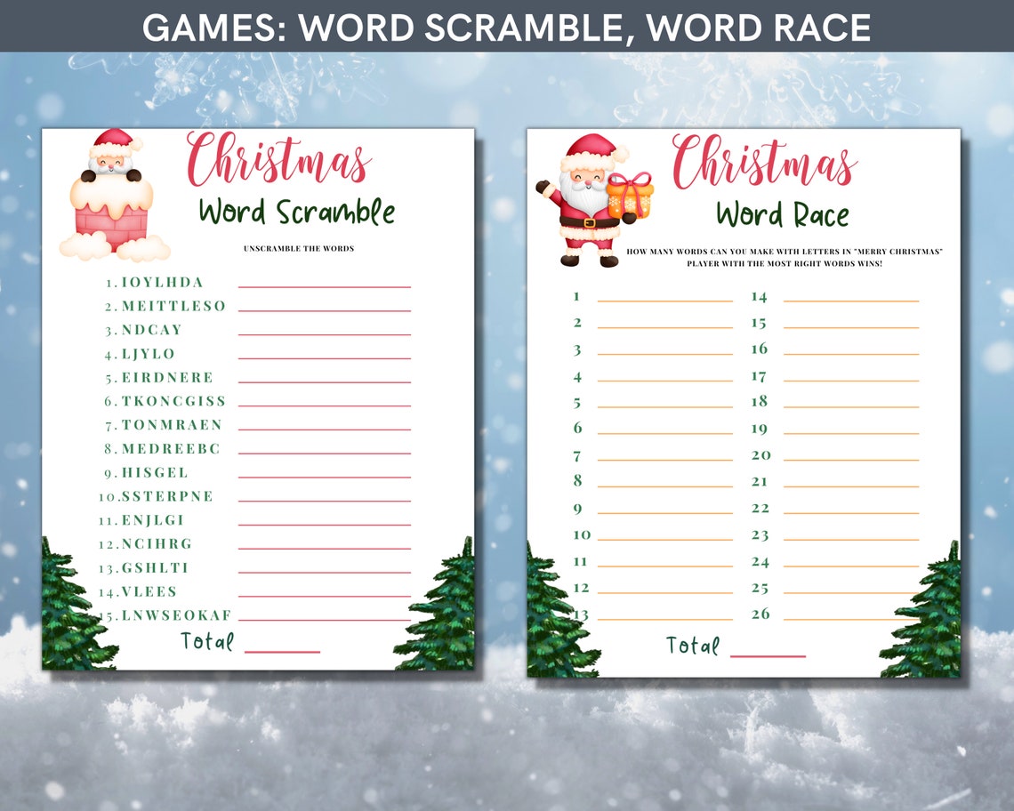 Kids Christmas Party Games Bundle for Holiday Fun Use as | Etsy