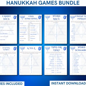 Hanukkah / Chanukah Games Bundle for a Fun Activity With Kids, Family ...