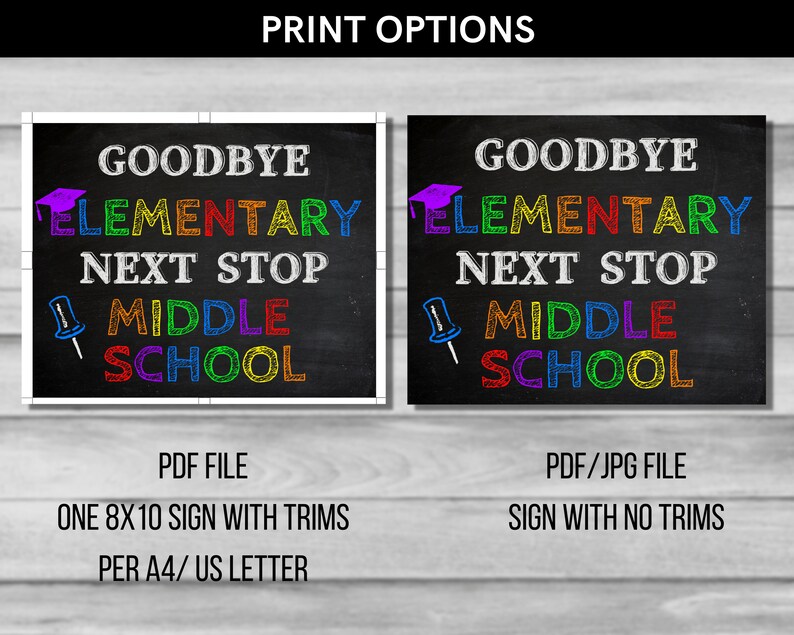 Elementary Graduation Last Day Sign Next Stop Middle School - Etsy