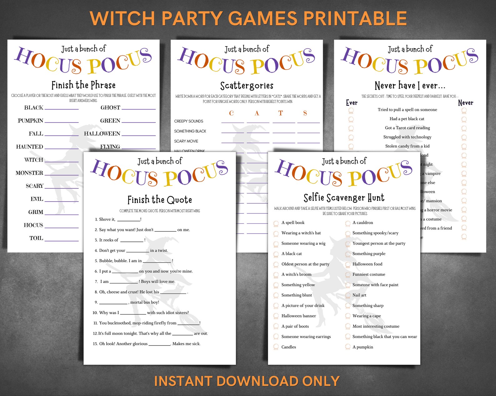 Witch Party Games Bundle for Fun Halloween Activity Use for - Etsy