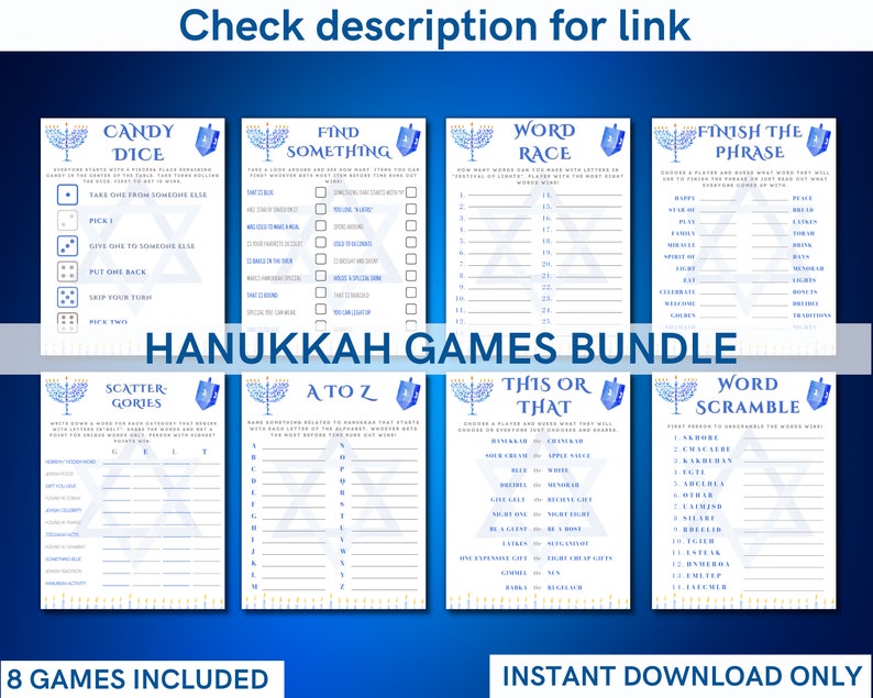 Hanukkah/ Chanukah Bingo Game for a Fun Activity With Kids - Etsy