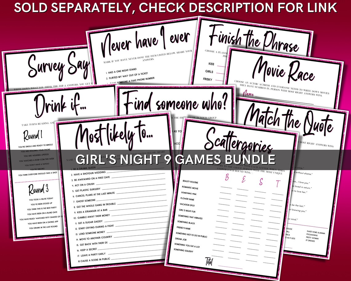 Girls or Ladies Night Party Survey Says Game Use for - Etsy