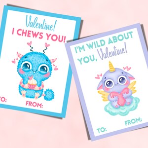 Cute Monster Valentine's Day Cards for Kids- Use for Classroom or ...