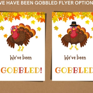 Thanksgiving You've Been Gobbled Flyer Printable for Neighborhood Fun ...