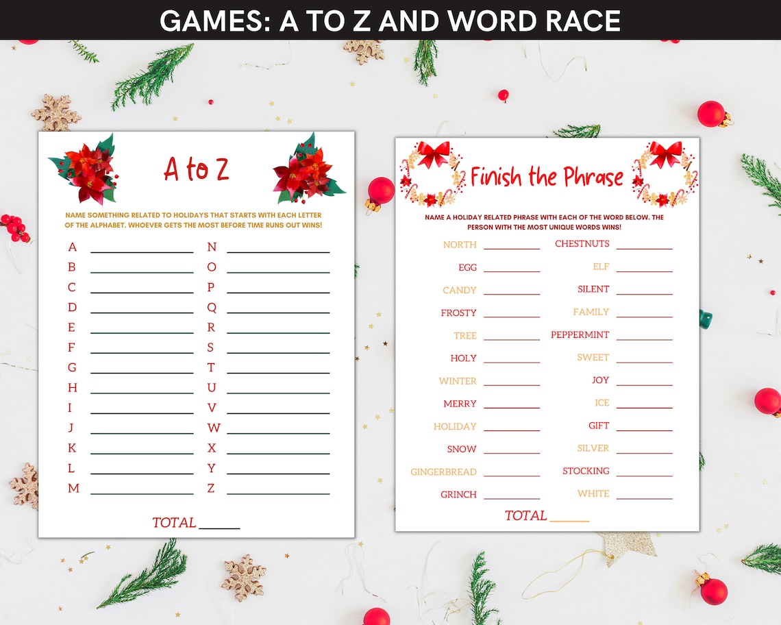 Fun Holiday Games Bundle for Christmas/ Holiday Party Use - Etsy