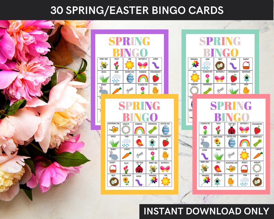 Printable Spring/easter Bingo Cards for a Fun Activity With Kids ...
