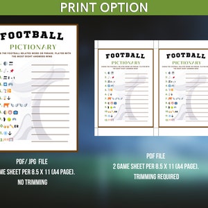 Football Emoji Pictionary Game for American Football Fun Activity ...
