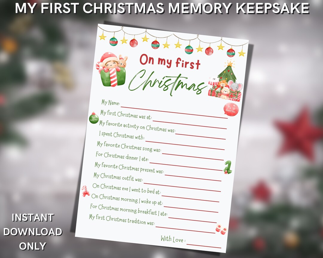 My First Christmas Memory Keepsake for Baby's 1st - Etsy