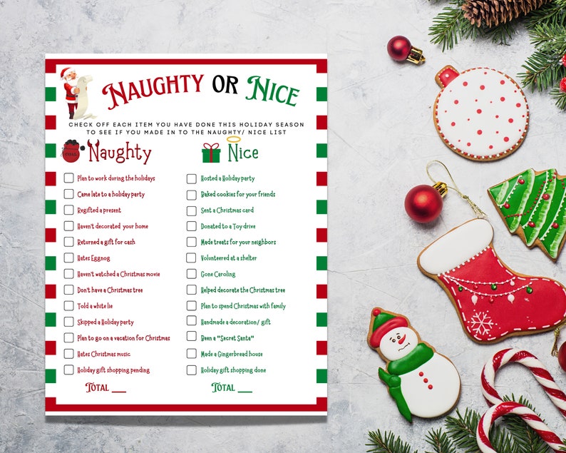 Naughty or Nice Game for an Adult/ Girls Night Holiday/christmas Party ...