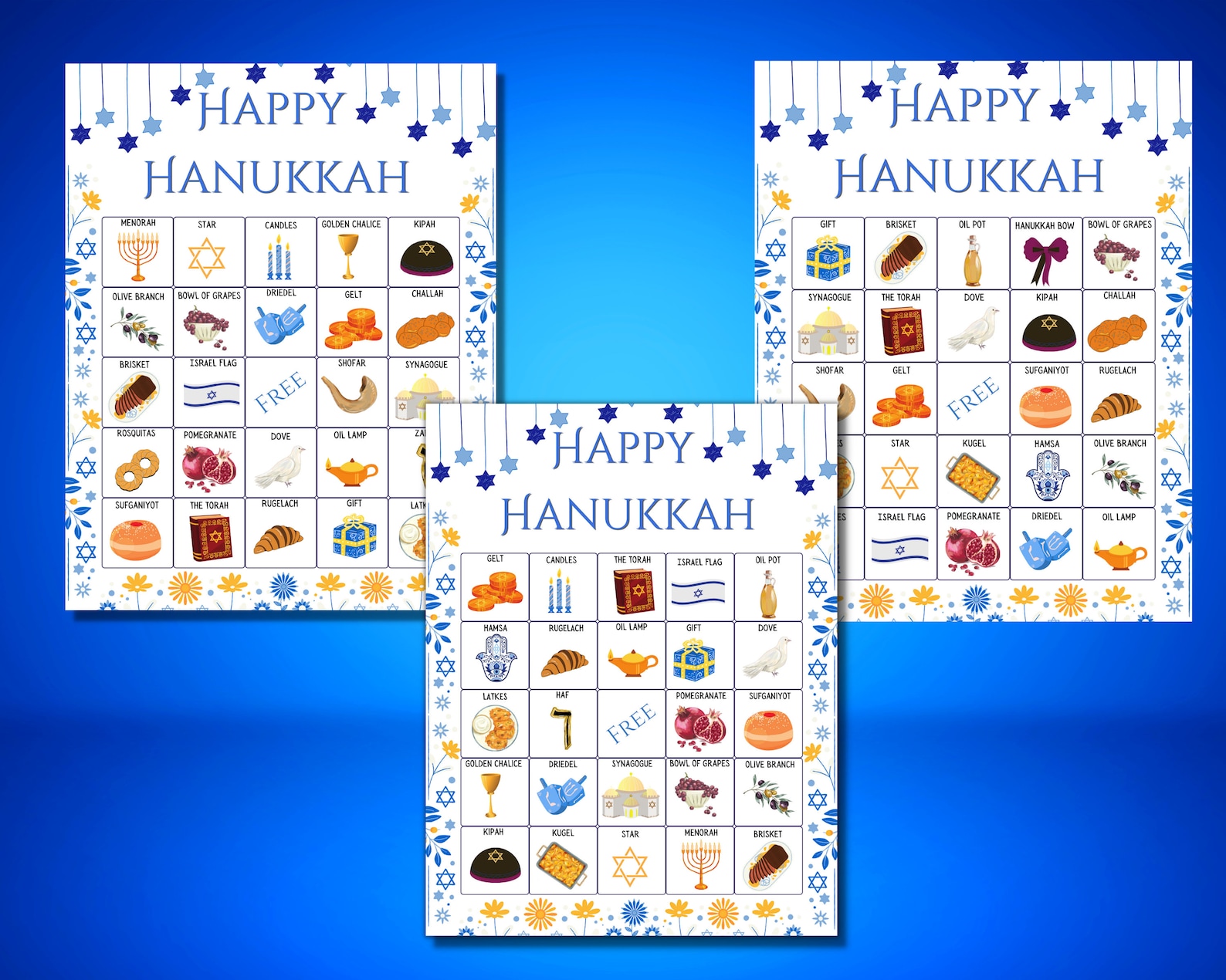 Hanukkah/ Chanukah Bingo Game for a Fun Activity With Kids - Etsy