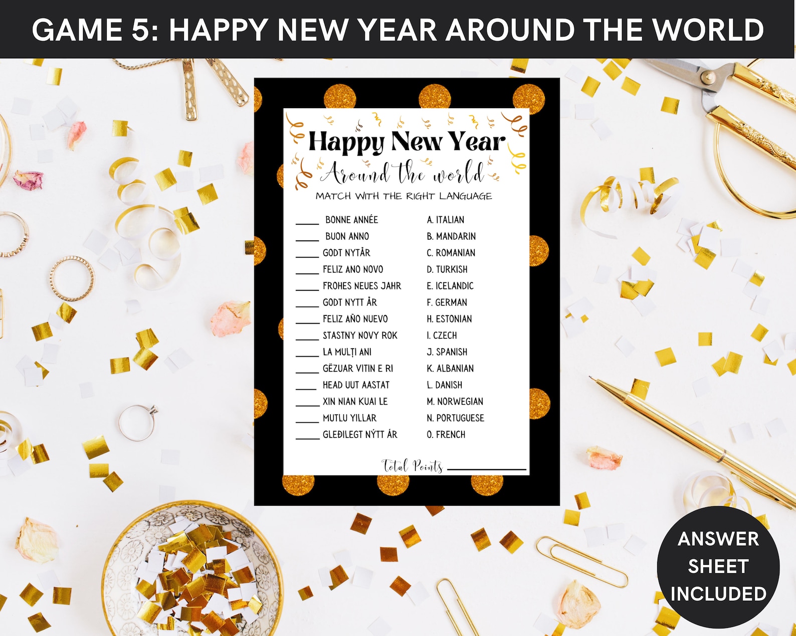 New Year Printable Games Bundle for a Fun Holiday Party Game/ | Etsy