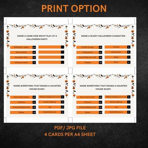 Halloween Party Feud Game Cards for Fun Party Activity - 40 Halloween ...