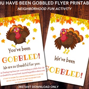 Thanksgiving You've Been Gobbled Flyer Printable for Neighborhood Fun ...