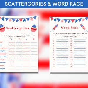 July 4th Summer Party Games Bundle - Fun Activity for American ...