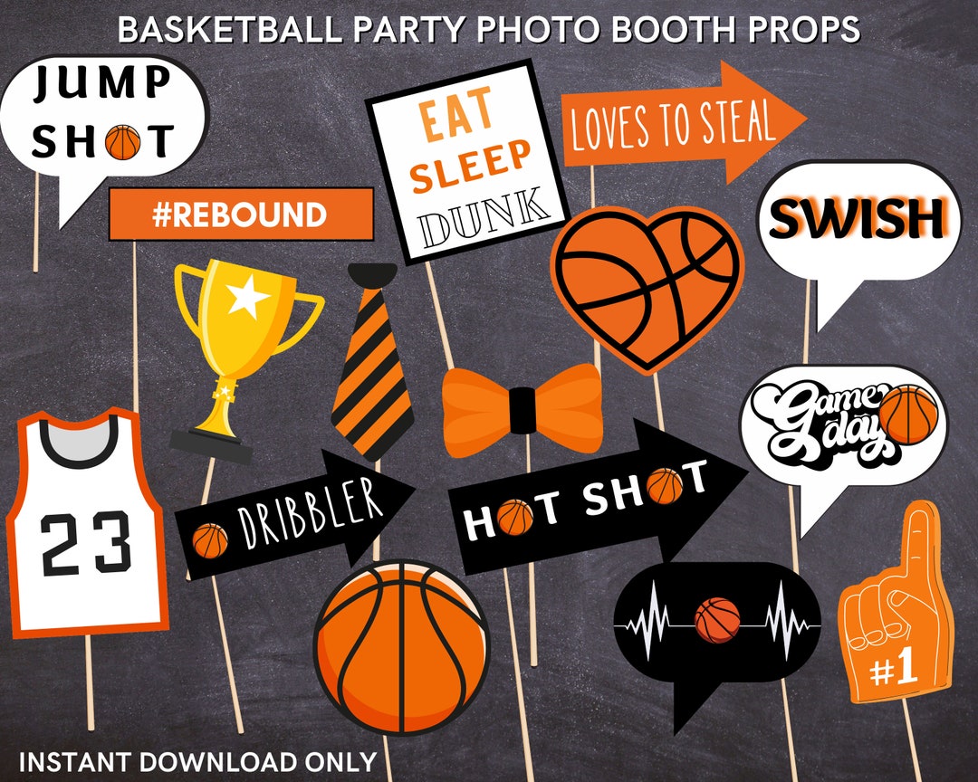 Basketball Party Photo Booth Props Printable for Fun Activity - Use for ...