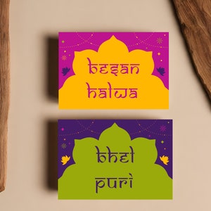 Editable Indian/bollywood Party Labels/signs - Use for Diwali, Holi or ...