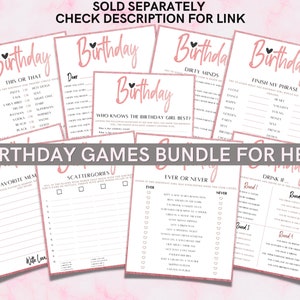 Modern Rose Gold Birthday This That Game Printable - Use for Girl ...
