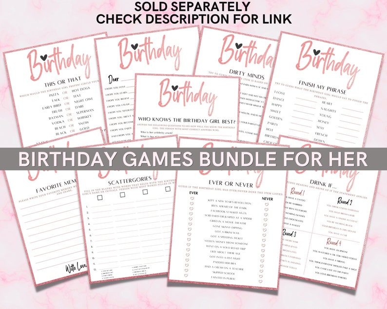 Modern Rose Gold Birthday This That Game Printable Use for - Etsy