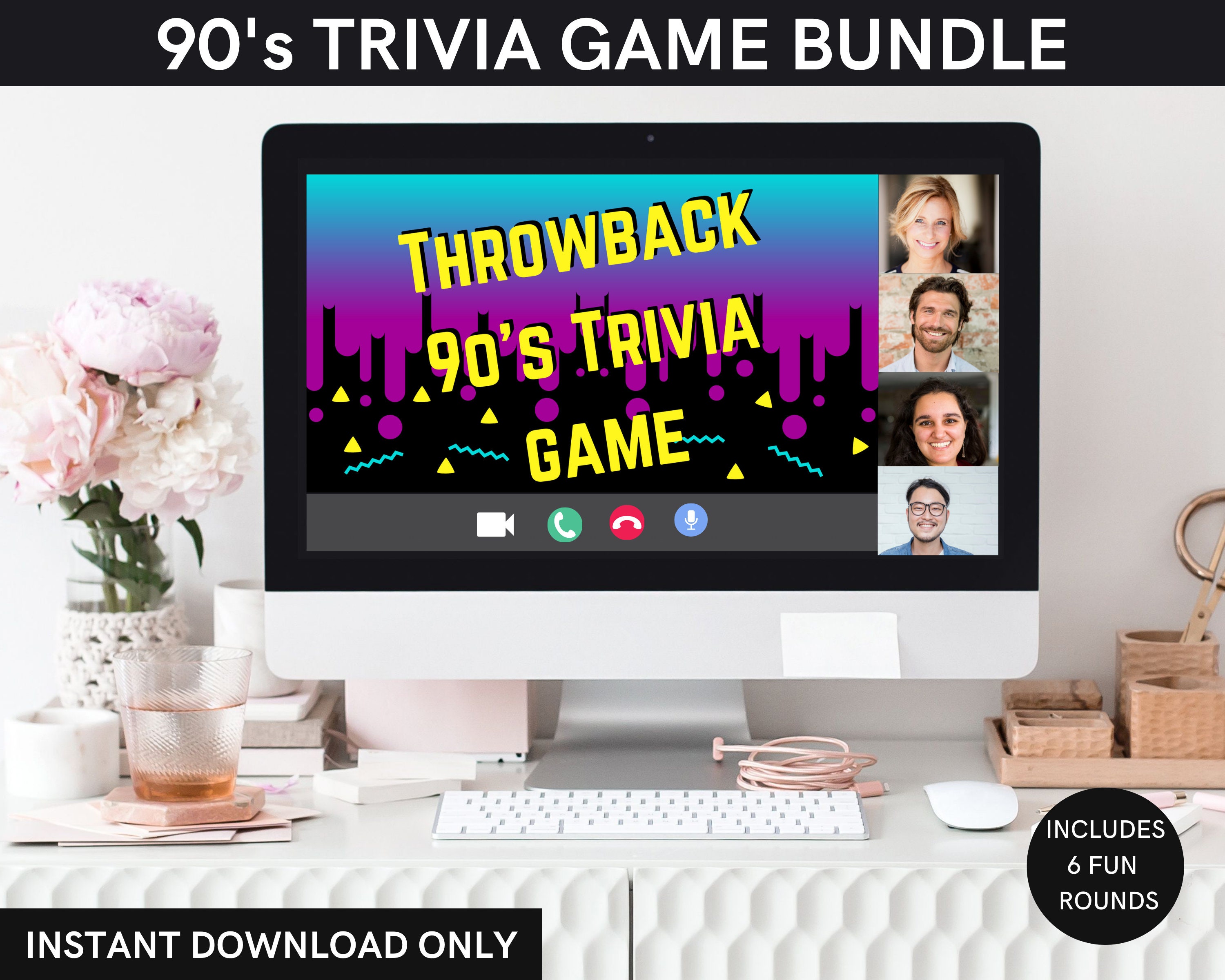 Throwback 90's Trivia Games Bundle for Family Game Night | Etsy