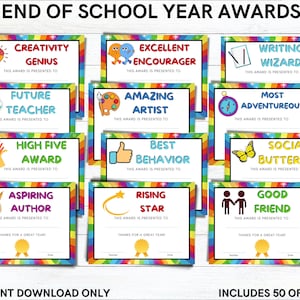 End of School Year Awards Printable for Last Day of Class - 50 Fun ...