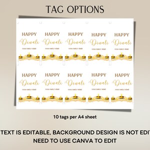 Editable Happy Diwali Gift Tag for a Desi Indian Holiday - Etsy