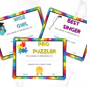End of School Year Awards Printable for Last Day of Class - 50 Fun ...