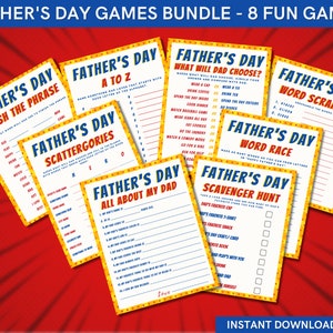 Father's day party games bundle for fun activity with dad | Etsy